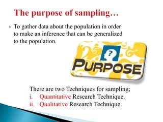 Sampling techniques and types | PPTX