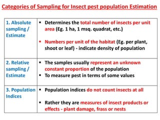 Different sampling techniques for insect population estimation | PDF