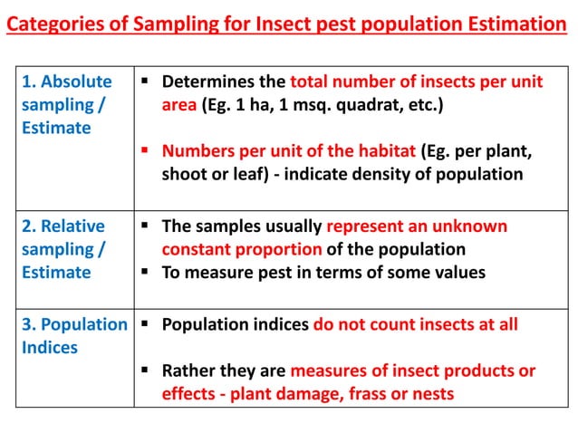 Different Sampling Techniques For Insect Population Estimation Pdf