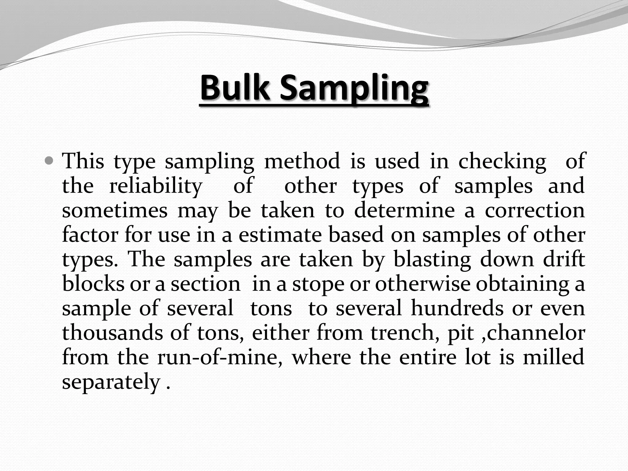 Sampling techniques for mineral deposit | PPTX