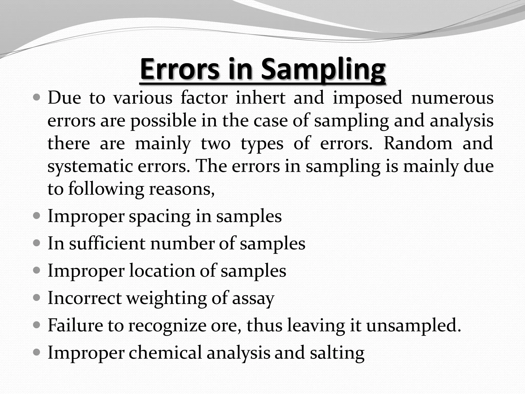 Sampling techniques for mineral deposit | PPTX