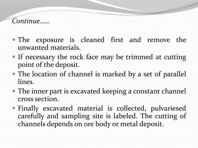 Sampling techniques for mineral deposit | PPTX | Geology | Science