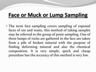 Sampling techniques for mineral deposit | PPTX