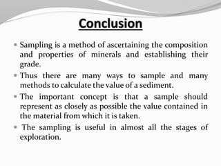 Sampling techniques for mineral deposit | PPTX
