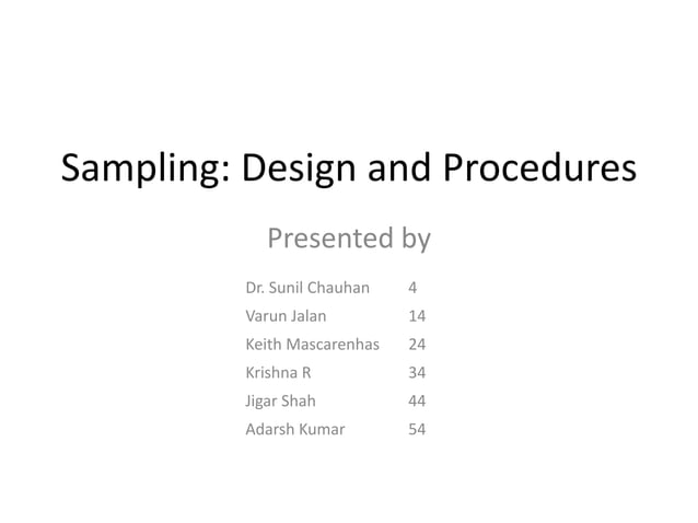 Sampling techniques market research | PPTX