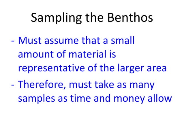 Sampling The Benthos | PPT
