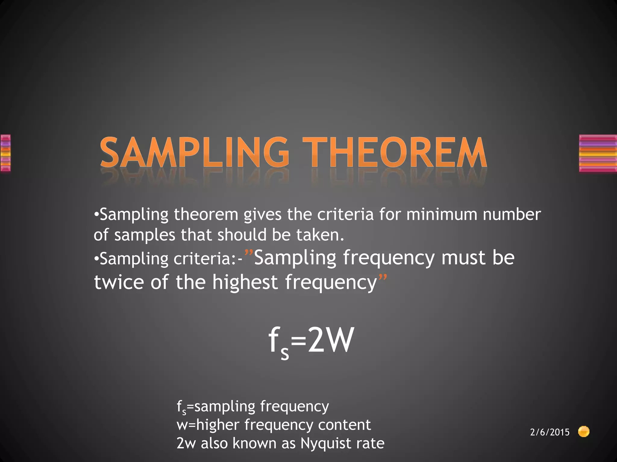 Sampling theorem | PPTX