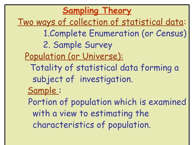 Sampling theory | PPT | Physics | Science