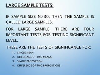 SAMPLING THEORY & TESTS OF SIGNIFICANCE.ppt