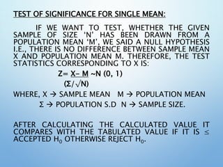 SAMPLING THEORY & TESTS OF SIGNIFICANCE.ppt