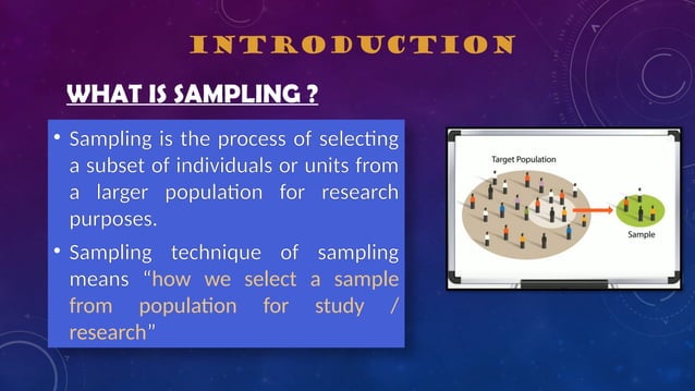 SAMPLING and it's types of sampling and features | PPT