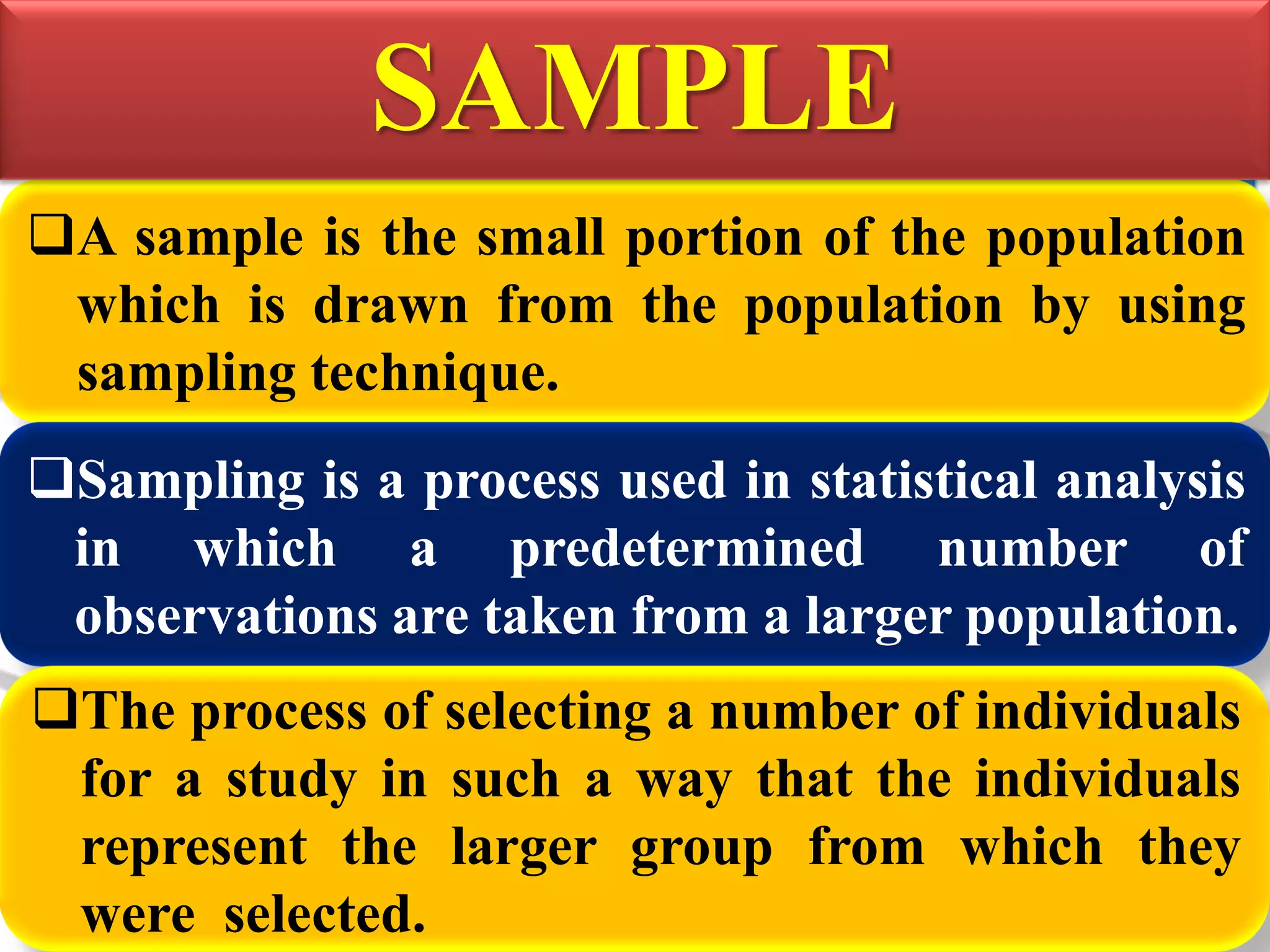 Sampling, Types of Techniques & Simple Radom sampling | PPT
