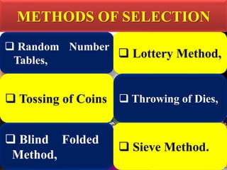 Sampling, Types of Techniques & Simple Radom sampling | PPT