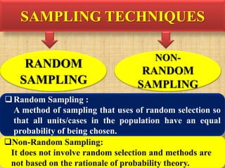 Sampling, Types of Techniques & Simple Radom sampling | PPT
