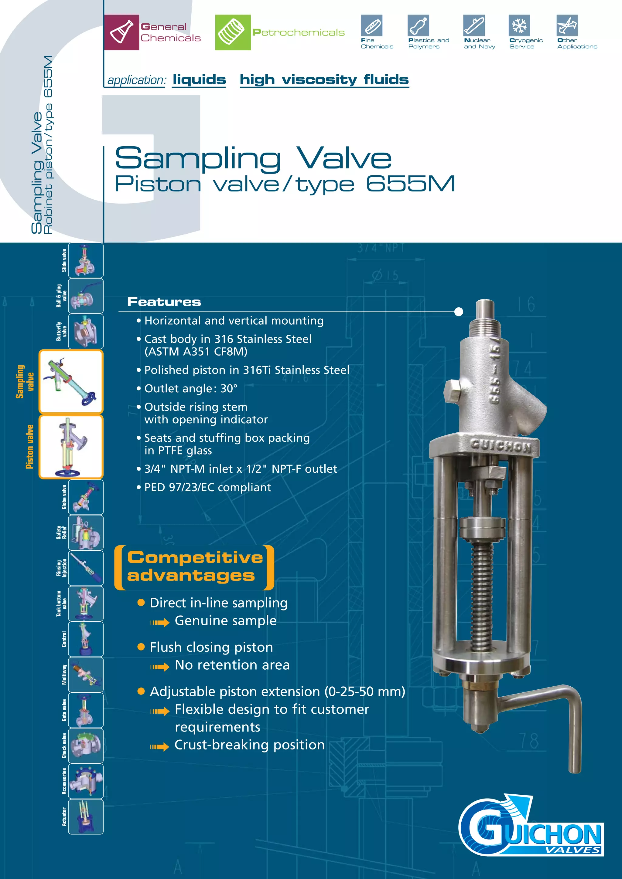 Sampling valve piston adjustable-655m-Guichon Valves | PDF