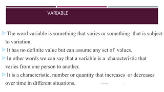 Basics of Educational Statistics (Sampling and Types) | PPT