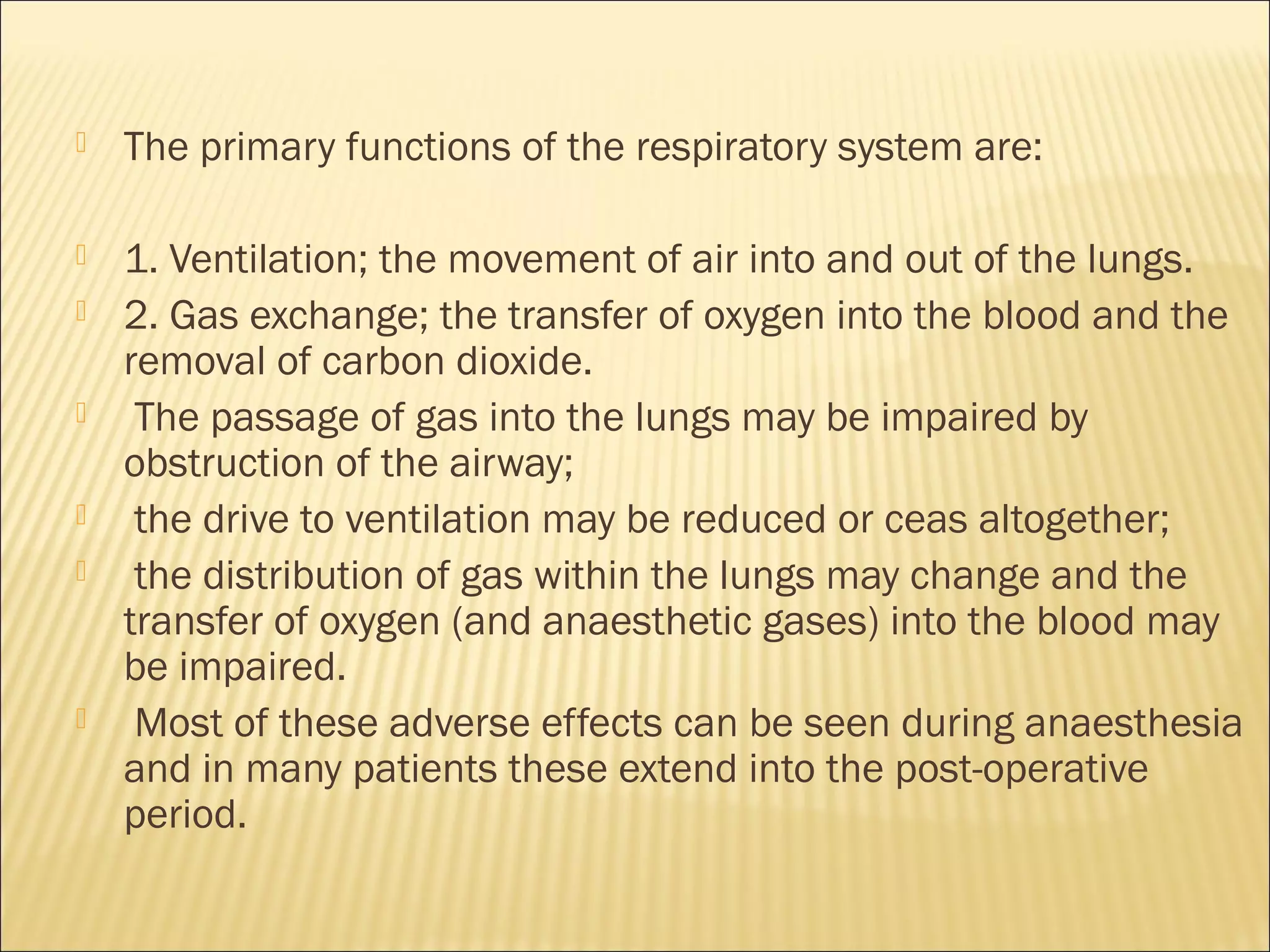 Sam ppt on effect of anaesthesia on respiratory system | PPT
