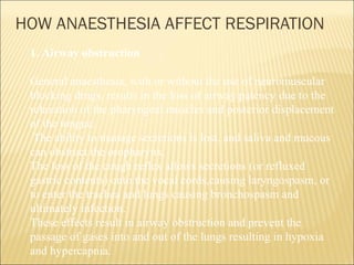 Sam ppt on effect of anaesthesia on respiratory system | PPT