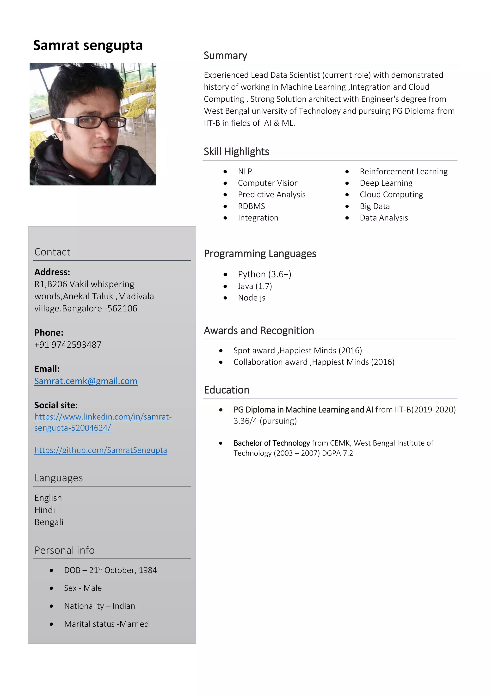 Samrat resume | PDF