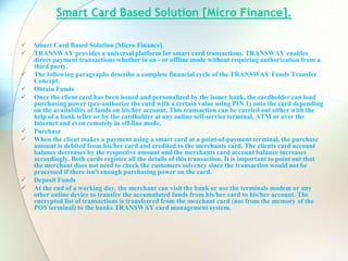 Micro Finance with Smart Card | PPT