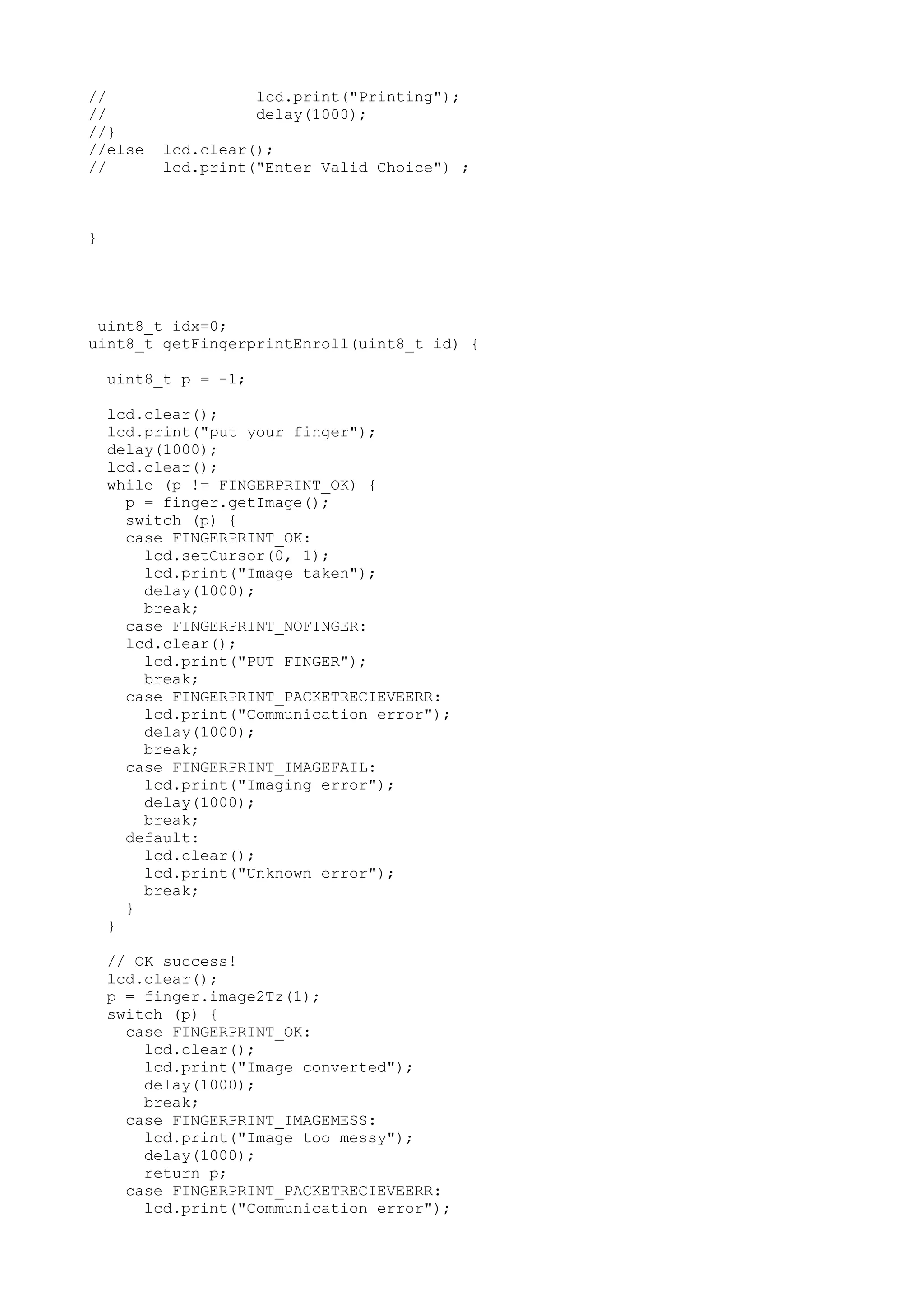 Samrt attendance system using fingerprint | TXT | Programming Languages | Computing