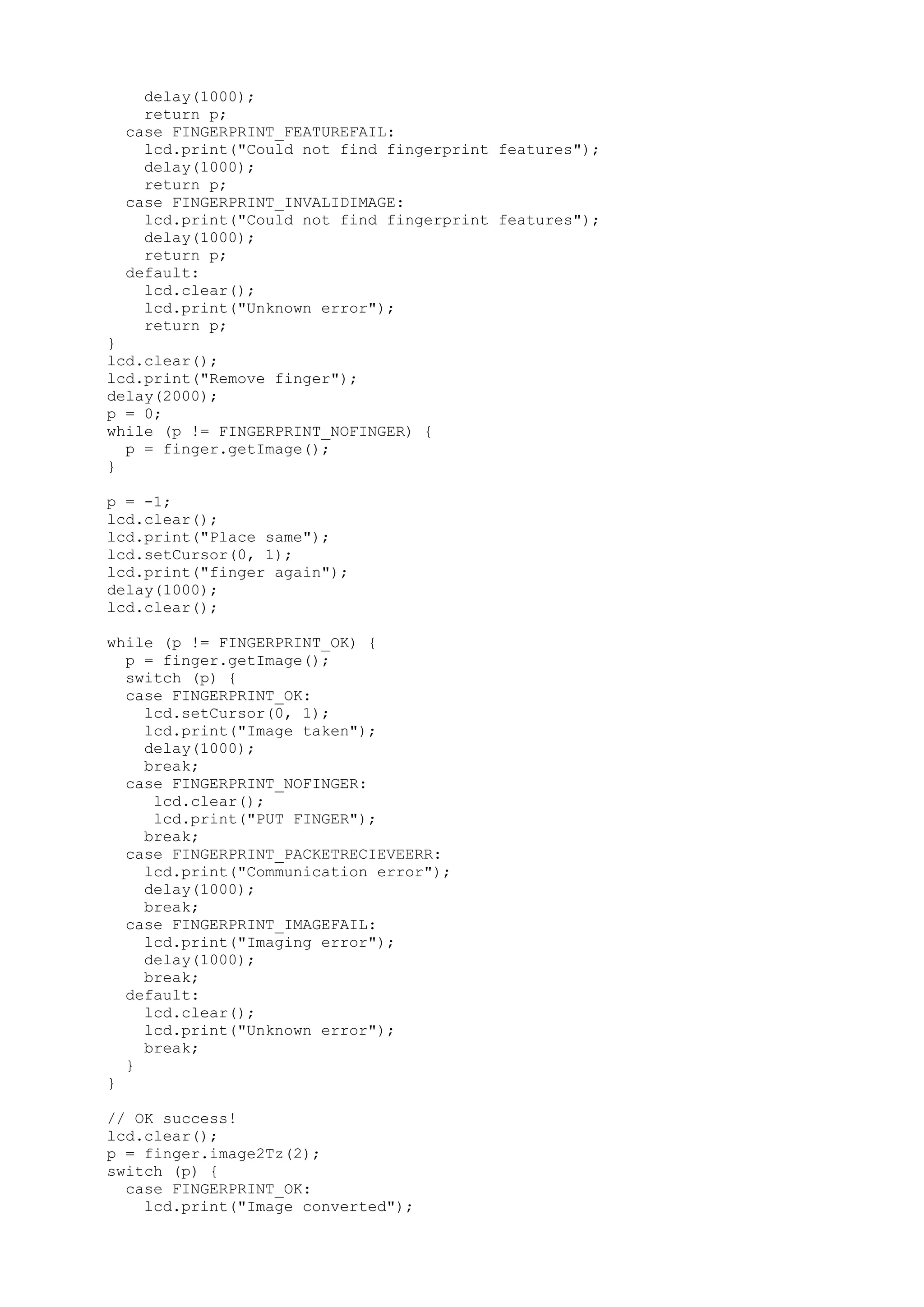 Samrt attendance system using fingerprint | TXT | Programming Languages | Computing