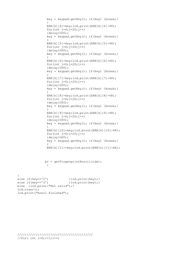 Samrt attendance system using fingerprint | TXT | Programming Languages | Computing