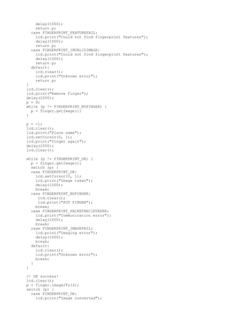 Samrt attendance system using fingerprint | TXT | Programming Languages | Computing