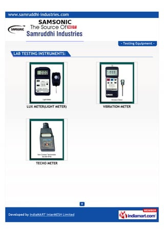 Samruddhi Industries, Ahmedabad, Testing Equipment | PDF