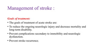 STROKE its types Pharmacological and non pharmacological management | PPTX