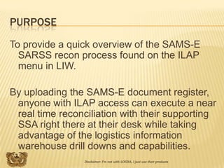 Sams e sarss automated reconciliation (2) | PPTX