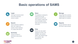 SAMS: An IoT Solution for Attendance Management in Universities | PPTX