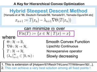 QMC: Operator Splitting Workshop, Hierarchical Convex Optimization with Proximal Splitting ...
