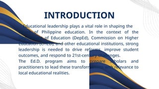 Educational Presentation for educational leadershippptx | PPTX
