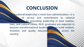 Educational Presentation for educational leadershippptx | PPTX