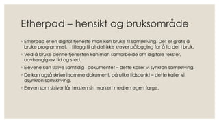 Samskriving med etherpad | PPTX
