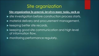 Site organization in Construction | PDF