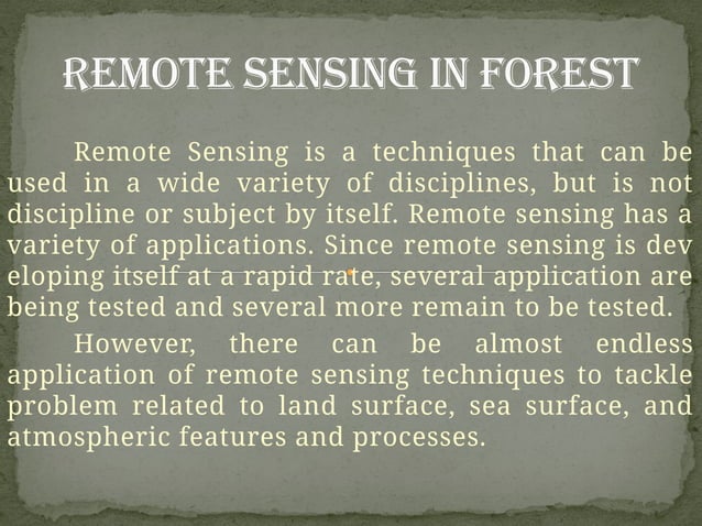 Application of remote Sensing and GIS in forest monitoring | PPTX ...