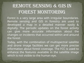 Application of remote Sensing and GIS in forest monitoring | PPT