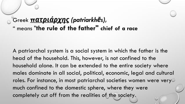 Patriarchy in interaction with others social structures | PPT