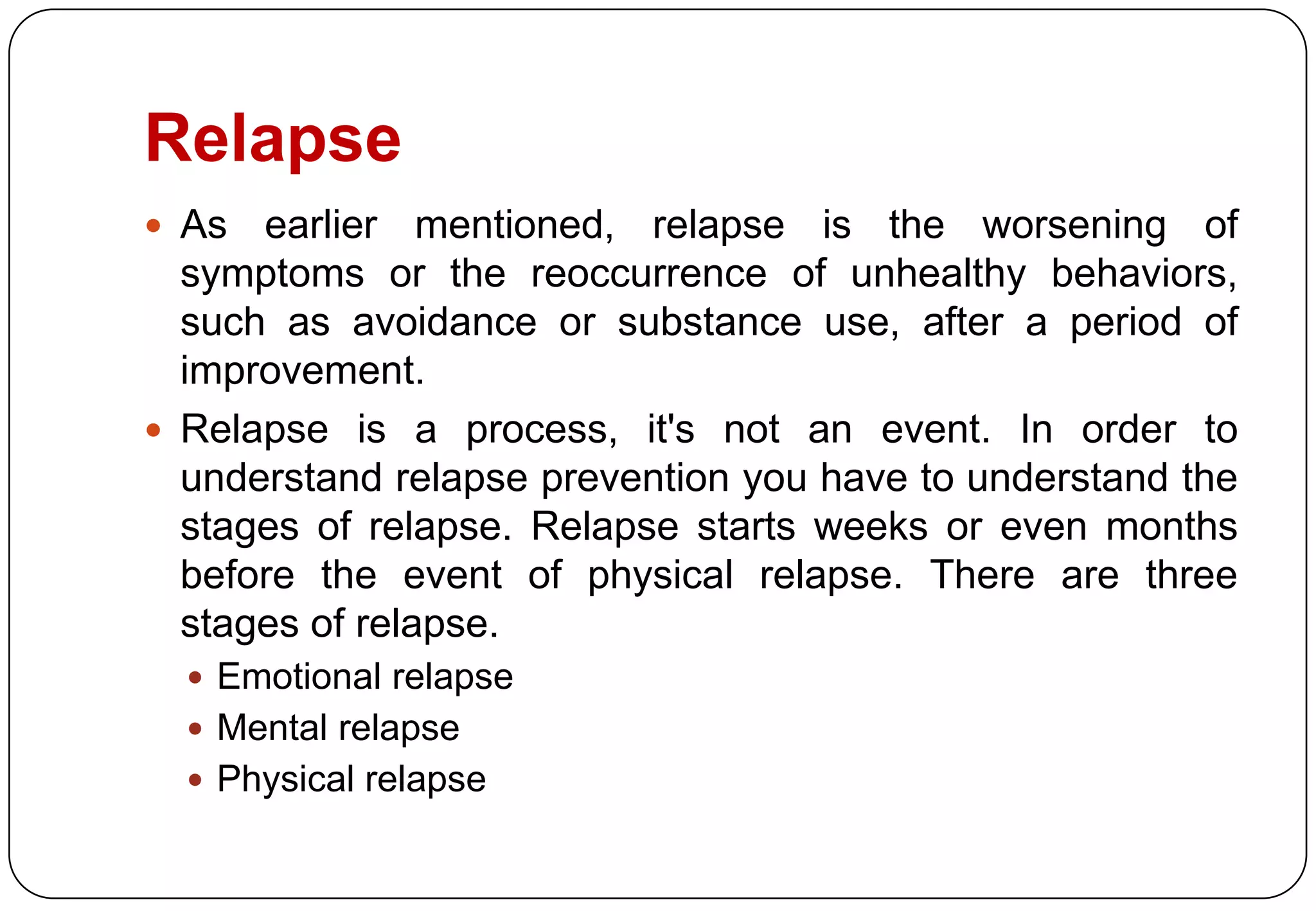RELAPSE PREVENTION & EARLY INTERVENTION STRATEGIES | PPTX