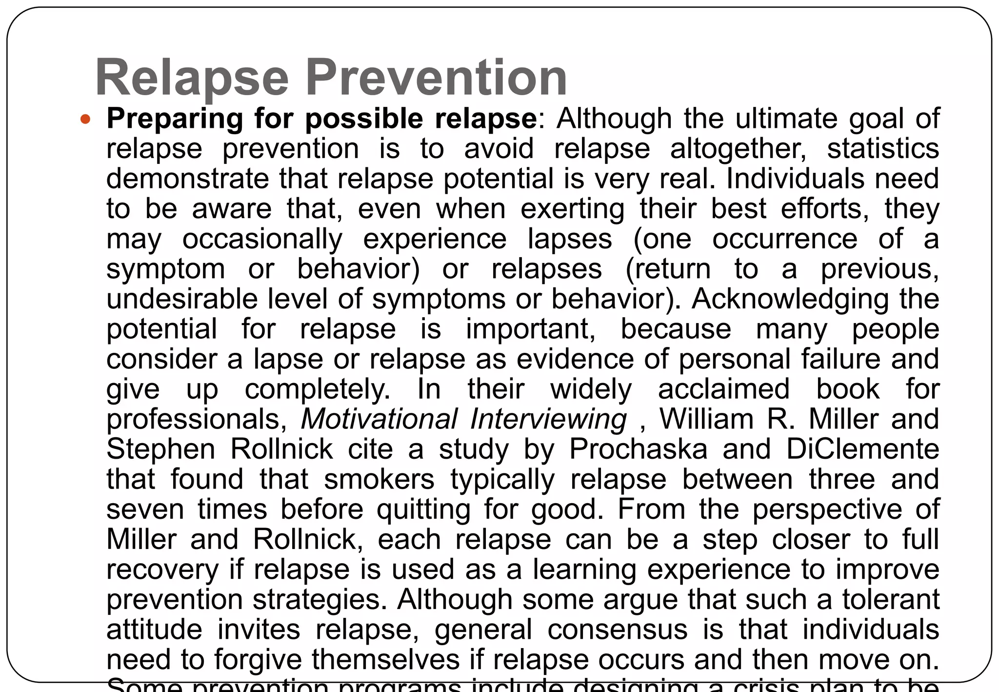 RELAPSE PREVENTION & EARLY INTERVENTION STRATEGIES | PPTX