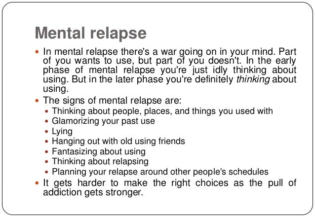 RELAPSE PREVENTION & EARLY INTERVENTION STRATEGIES