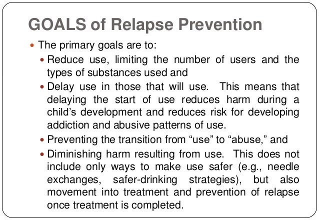RELAPSE PREVENTION & EARLY INTERVENTION STRATEGIES