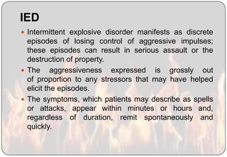 Impulse Control Disorder Symptoms