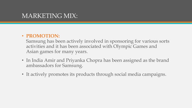 Marketing strategies of Samsung | PPTX | Smartphones | Consumer Electronics