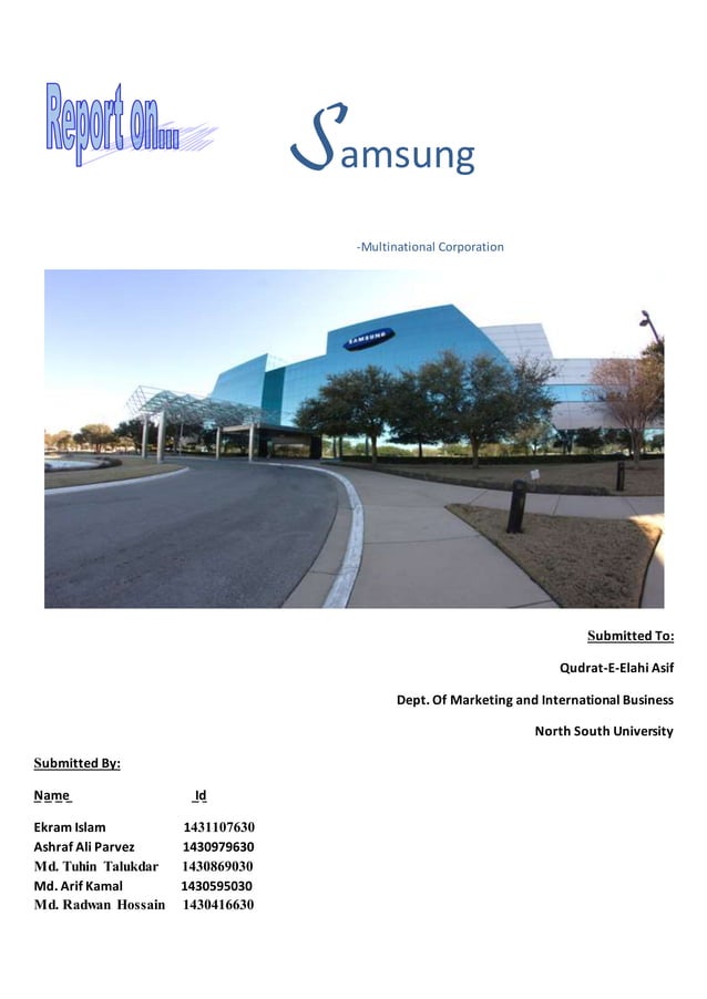 Samsung (Report) | DOCX | Smartphones | Consumer Electronics
