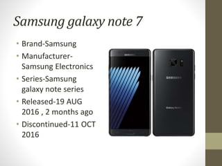 Samsung galaxy note 7 issues | PPT