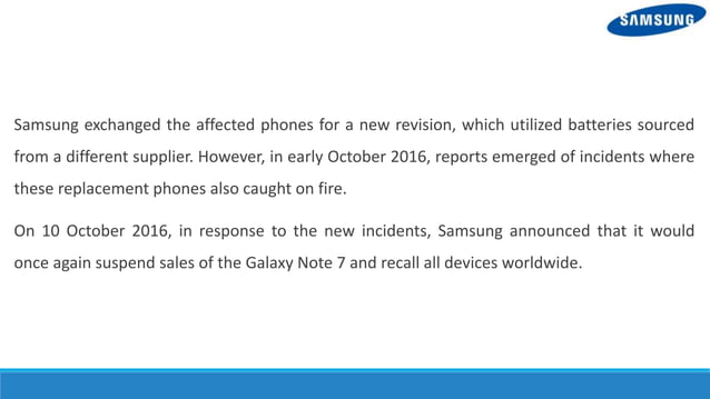 Samsung Galaxy Note 7 - Case Study | PPTX