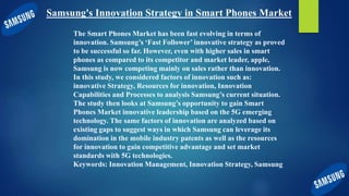samsung, all series of samsung mobile, history, innovation strategy | PPTX